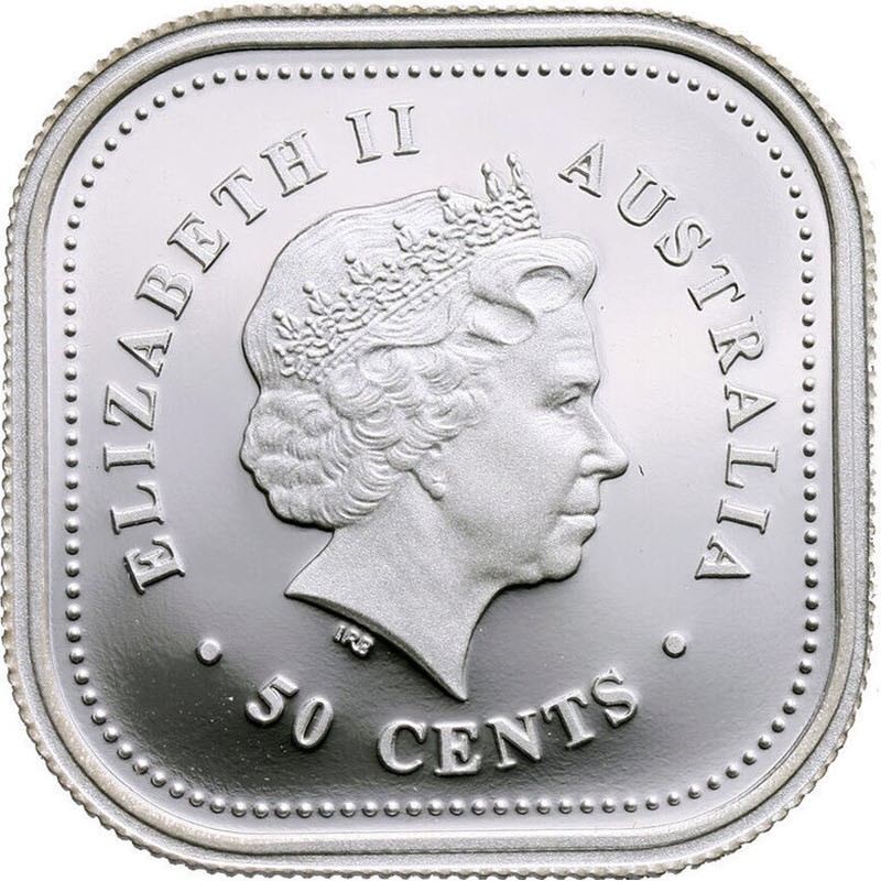 Серебряная монета Австралии "Кукабарра" 2005 г.в., (квадратная), 15.55 ...
