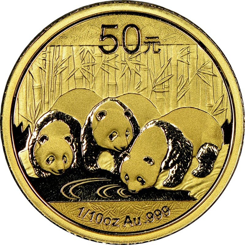 Золотая монета Китая "Панда" 2013 г.в., 3.11 г чистого золота (проба 999)